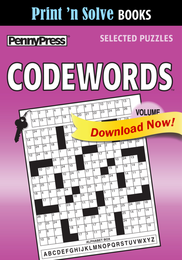 Print ‘n Solve Books: Codewords - Penny Dell Puzzles