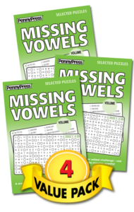 Missing Vowels Value Pack-4 - Penny Dell Puzzles