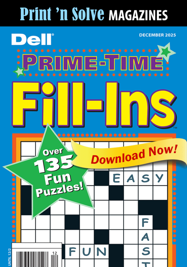 Fill Ins Print 'n Solve - Penny Dell Puzzles